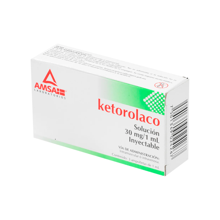Ketorolaco 30mg solución inyectable 1ml Amsa lgen - Farmacias PuntoMX ...