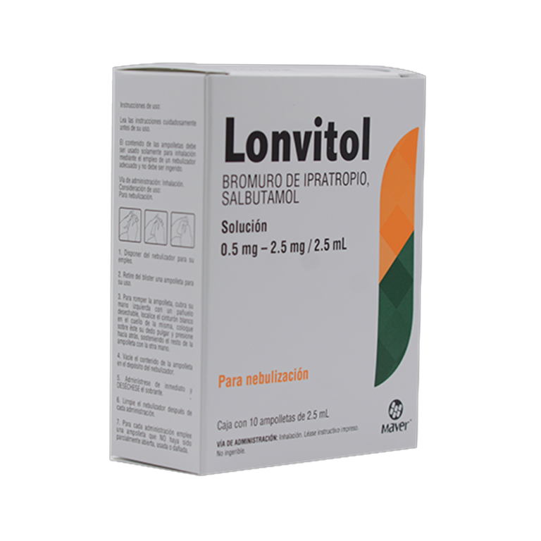 Lonvitol (Bromuro De Ipratropio / Salbutamol) 0.5 mg / 2.5Mg / 2.5 mg ...